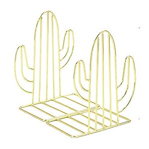 Agirlgle Bookends Metal Book Ends Heavy Duty Modern Decorative Cactus Bookend Bookshelf Decor for Home Bedroom Library Office School Book Display Desktop Organizer Decorative for Adults & Kids Gift