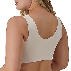 Bali Comfort Revolution Wireless T-Shirt Bra, Wireless Full-Coverage Bra, Pullover Wirefree T-Shirt Bra, Sandshell, Large
