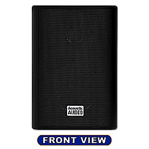 Acoustic Audio by Goldwood AA351B 2 Way High Performance Indoor Outdoor 500W Speakers with Powerful Bass (1 Pair, Black)