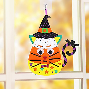 Winlyn 32 Sets Halloween Crafts Kits DIY Halloween Ornaments Decorations Art Sets Pumpkin Monster Jack-o'-Lantern Stickers Arts Crafts Supplies Kit Googly Eyes for Kids Party Home Classroom Activities