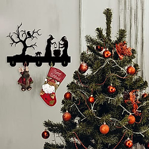 YSDESIGN Halloween Witch Wall Decor Hooks-Wooden Coats Bags Keys for Bedroom Kitchen Living Room-Unique Key Hooks Key Holder Gift for Friends