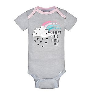 Gerber Baby Girl's 8-Pack Short Sleeve Onesies Bodysuits, Clouds, Newborn