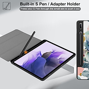 Yebiseven Case for Samsung Galaxy Tab S8 2022 & S7 2020, Shockproof Tablet Case for Samsung Tab S8/S7 11 inch with Auto Sleep/Wake & Trifold Stand & Soft TPU Back Cover, Peonies Flowers