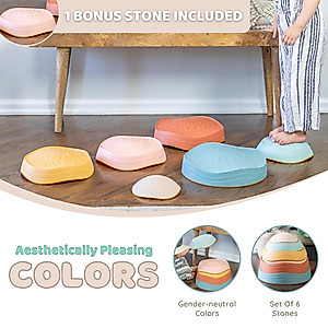 Capri & Camden Co. Balance Stepping Stones for Kids| Sensory Stepping Stones for Toddlers 1-3| Gender Neutral Set of 6 Balance Steps for Obstacle Courses