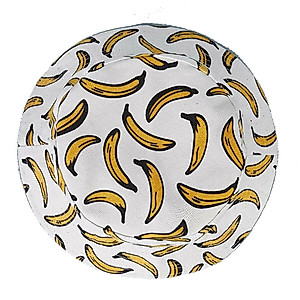 Joylife Fruit Print Bucket Hat Tropical Pattern Sun Hats Reversible Packable Fishing Cap for Women, Men, White