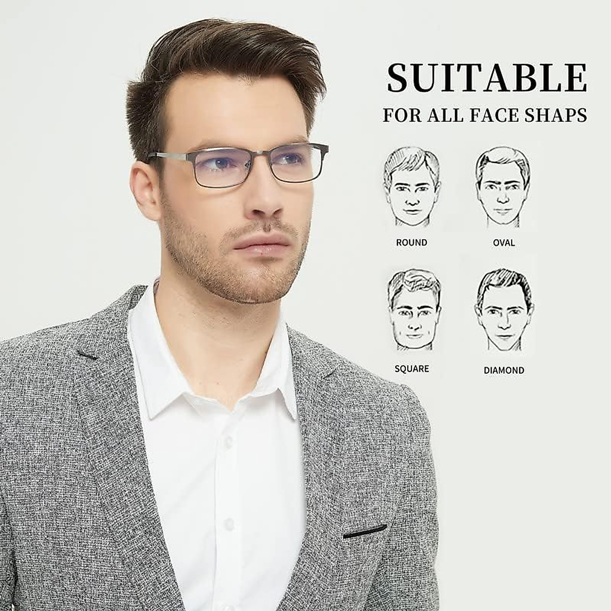 AIKLLY Reading Glasses for Men - 3 Pack Blue Light Blocking Men's Metal Readers (3 Pairs Mix Color, 2, multiplier_x)