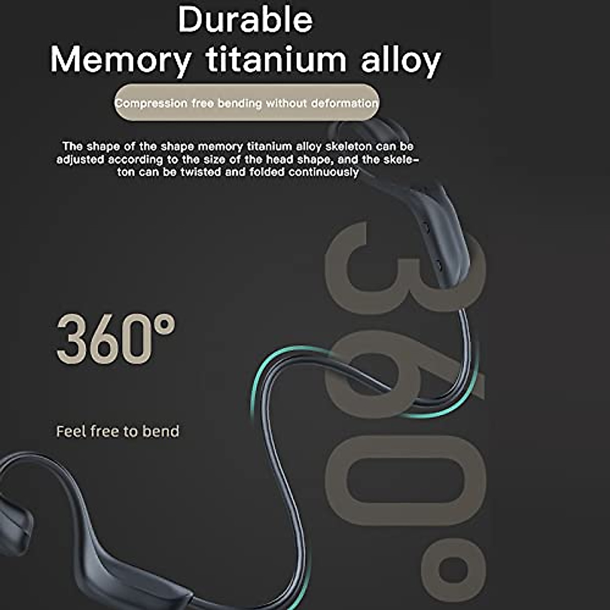 Niaviben Sports Earphone Bone Conduction Headphones Bluetooth Ear Hook Waterproof Wireless Not in The Ear Headset