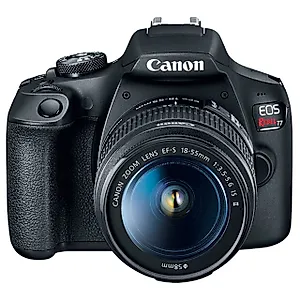 Canon EOS Rebel T7 DSLR Camera w/EF-S 18-55mm F/3.5-5.6 is II Zoom Lens + 64GB Memory, Filters + Macro + 2X Lens, Case, Tripod, Flash, and More (36pc Bundle)