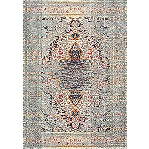 nuLOOM Sarita Distressed Persian Area Rug, 7' 10" x 11', Grey