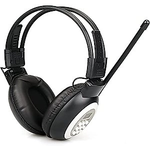 Retekess TR101 FM Radio Headphones, Headset for Mowing, Digital Wireless Radio for Mowing, Walking, Riding, Powered by AA Battery (Black)