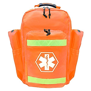 Dixie EMS Ultimate Pro Trauma O2 Backpack with Modular Pouch Design, Oxygen Gear Bag for First Responders and Medics – Orange