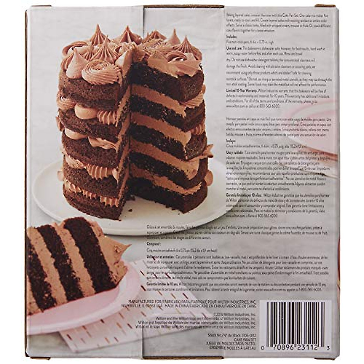 Wilton Easy Layers 5-Piece Layer Cake Pan Set, 6-Inch, Steel