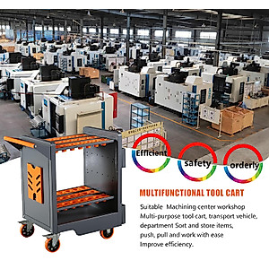 LYREIGN Large Capacity CNC Tool Holder Storage Cart for Mechanic Factory Garage, Multi-Purpose CNC Tool Holder Transfer cart, CNC Tool Organizer Transport Equipment