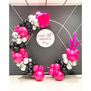 Bonropin Hot Pink Balloons 130pcs Hot Pink Balloons Garland Arch Kit 5/10/12/18 Inch Different Sizes Hot Magenta Latex Balloons for Baby Shower Birthday Wedding Bridal Princess Theme Party Decorations