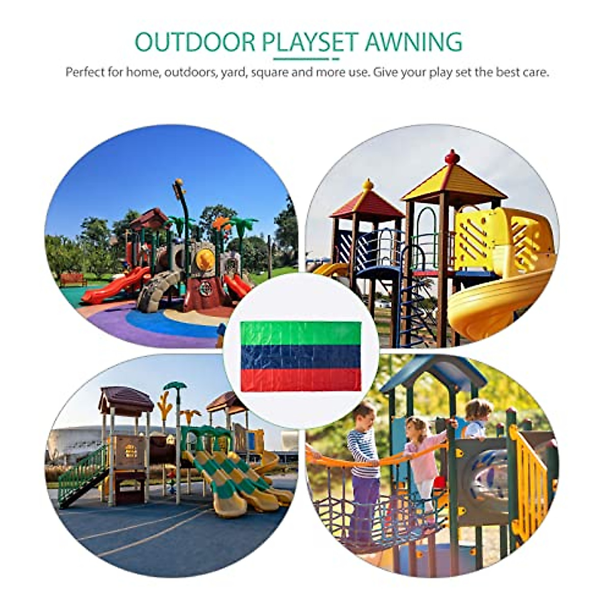 Kids Toys Swing Set Replacement Tarp for Play Set Outdoor Heavy Duty Tarp Cover Playground Tarp Replacement Suitable for Outdoor Playset Playground Outdoor Toys
