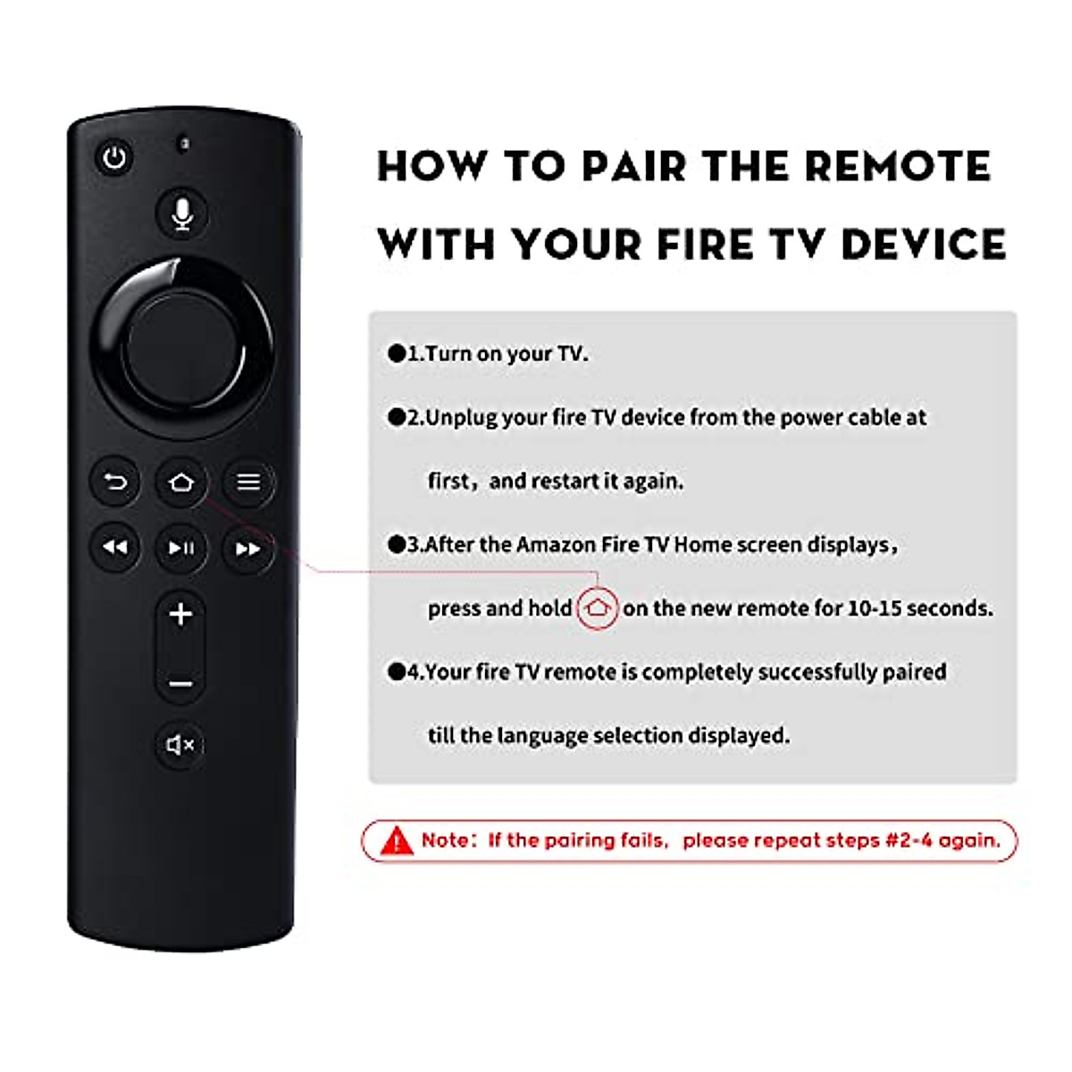 L5B83H Replacement Voice Remote Control fit for Fire TV Stick(Lite,2nd Gen,3rd Gen,4K),Fire TV Cube(1st and 2nd Gen)