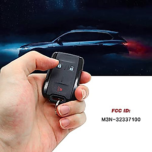 Xucanarmy Key Fob Replacement, Car Keyless Entry Remote Control fit for Chevy Silverado Colorado GMC Canyon Sierra M3N-32337100 (1 Pack(3 Button), Black Side)