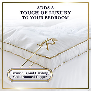 Twin Size Mattress Topper - 8-23 Inches Deep Pocket, 400 TC Cotton Extra Thick Mattress Topper, Soft Mattress Down Alternative Fill Cover Cooling Overfilled 1400GSM Mattress Pad