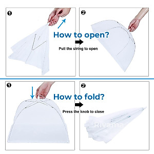 Rivama Food Covers for Outside, 2 Pack (40"X24") + 2 Pack (17"x 17") Mesh Food Tent Extra Large Outdoor Pop-Up Mesh Screen Net Umbrella Food Covers for Outdoors,Picnics,Camping,BBQ,Pool Party, Plant