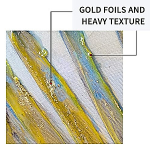 SunFlax Palm Tree Canvas Wall Art: Tropical Leaves Picture Nature Modern Botanical Artwork Abstract Plant Print Teal Watercolor Painting for Living Room Bathroom Bedroom