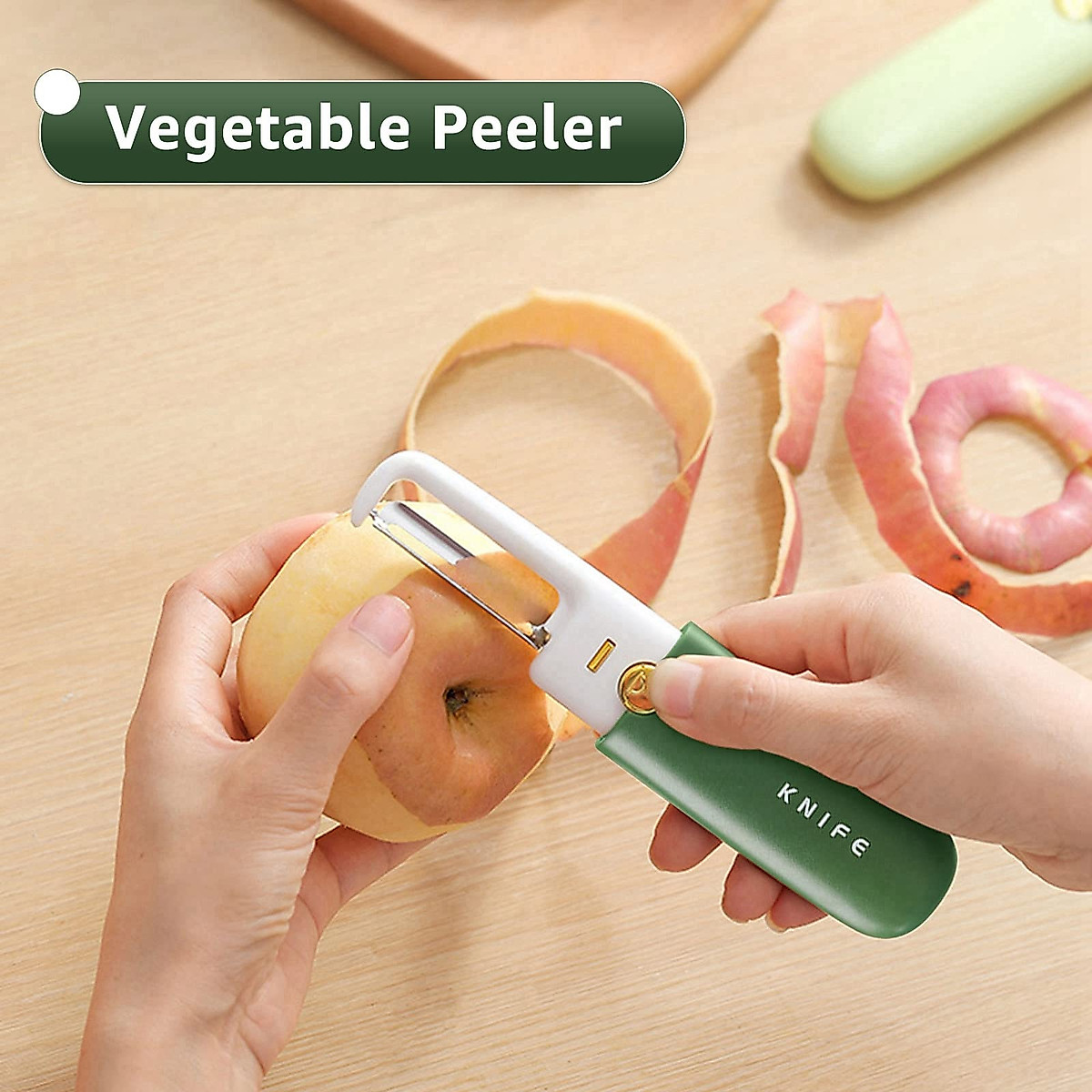 YONOVO Travel Pocket Paring Knife Fruit Knife Peeling Vegetable Peeler Multi Function Small Portable Stainless Steel Pocket Knife for Travel, Camping, Kitchen