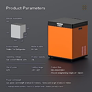 cureder 12 Volt Refrigerator 30 Quart 12 Volt Fridge (-13℉~50℉) 28L Car Freezer With Compressor 110-240V AC, Portable Refrigerator Freezer Fridge Cooler For Car, RV, Camping, Travel, Outdoor Use