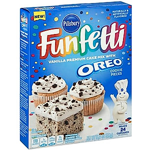 Funfetti Bundle, Includes 1 of each: Oreo Vanilla Cake Mix and Vanilla Frosting with By The Cup Spatula Knife