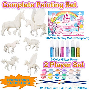 Yileqi Paint Your Own Unicorn Painting Kit, Unicorns Paint Craft for Girls Arts and Crafts for Kids Age 4 5 6 7 8 9 Years Old, Unicorn Party Favor Art Supplies DIY Kit Activities for Kid Birthday Gift