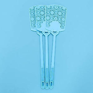 Cabilock 10Pcs Fly Swatters Plastic Manual Swat Mosquito Swatters Flexible Fly Flapper Fly Swatter Pack with Long Handle for Home Garden Yard (Random Color)