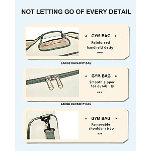 Gym Bag Weekender Bag for Women Travel Bag Duffel Bags for Traveling Carry On Bag Large Sports Yoga Mat Bag Shoulder Bag Overnight Workout Bag with Shoe Compartment Wet Pocket for Men(Beige)