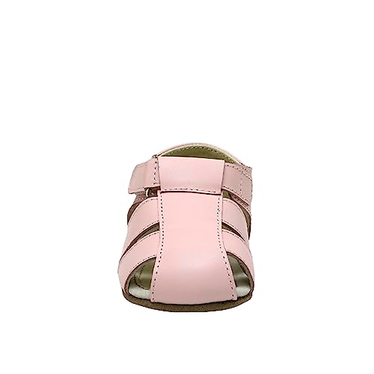 Robeez First Kicks Baby Girls and Unisex Sandals for Infant/Toddlers, Lacey Light Pink Leather, 9-12