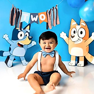 Two High Chair Banner Garland - Boys 2nd Birthday Party Decorations,2nd Birthday Highchair Banner,Baby Cartoon Game Party Decor,Puppy Two Birthday Ribbon Baby Showes