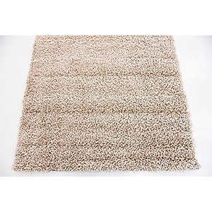 Unique Loom Solid Shag Collection Area Rug (4' 1" x 6' 1" Rectangle, Taupe)