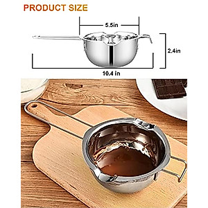 Stainless Steel Double Boiler Pot for Melting Chocolate, Candy and Candle Making (18/8 Steel, 2 Cup Capacity, 480ML)