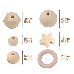 Baby Crib Nursery Mobiles DIY Wooden Beads Dream Catcher Wind Chime Bed Bell for Children Boys Girls Wooden Mobile Babies Bed Room Decoration (Round)