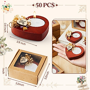 Otuuz Wedding Candle Bulk Bridal Shower Candles Rustic Wedding Favors for Guests Bulk Wedding Gifts Candles for Anniversary,Engagement, Party Favors Decor(Deep Wood Color, 50 Pcs)