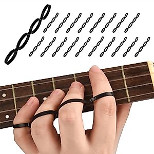 IMPRESA 20 Pack Finger Exerciser for All Instruments - Dexterity Improvement Grip Strength Trainer - Guitar Exerciser to Increase Transition Speed - Adjustable Tension Finger Stretcher