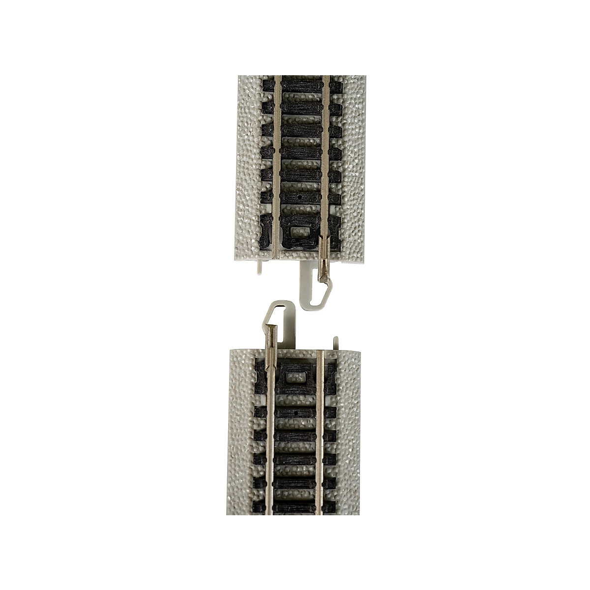 Bachmann Trains - Snap-Fit E-Z TRACK ASST. SECTIONS STRAIGHT TRACK (2 each 4.50", 2.25" and 1.125" per card) - NICKEL SILVER Rail With Grey Roadbed - N Scale, 8