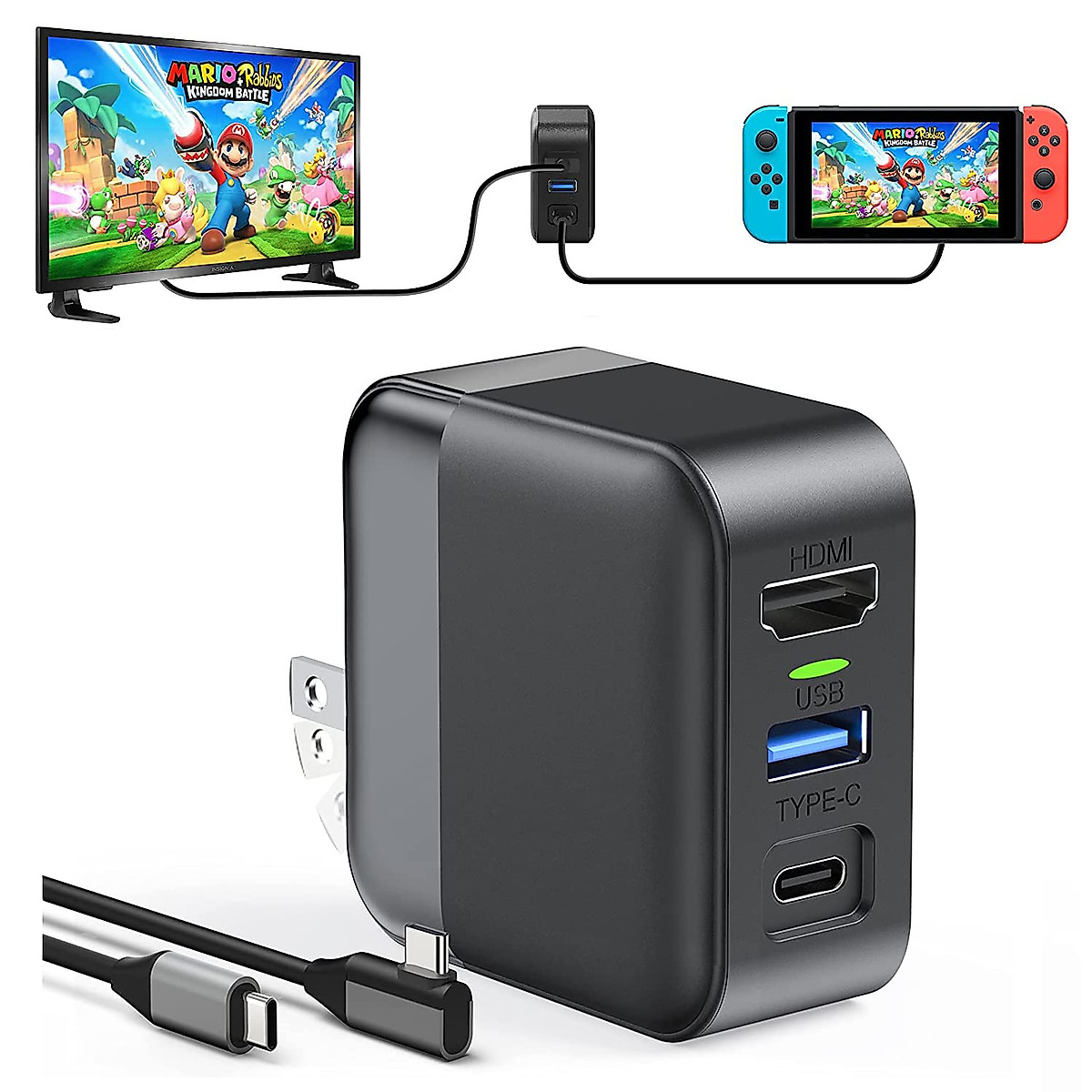 RREAKA Switch Dock Charger Adapter for OLED Switch,Portable Switch Charger for TV Mode HDMI Dock with 4FT Cable,Covert Dock Switch for Android Smartphone Tablet and Dock Station