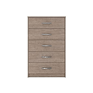 Signature Design by Ashley Flannia Scandanavian 5 Drawer Chest, Vintage Gray