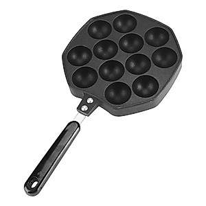 12 Cavities Takoyaki Grill Pan, Aluminum Non-stick Baking Takoyaki Grill Pan Plate Octopus Ball/Pancake Maker