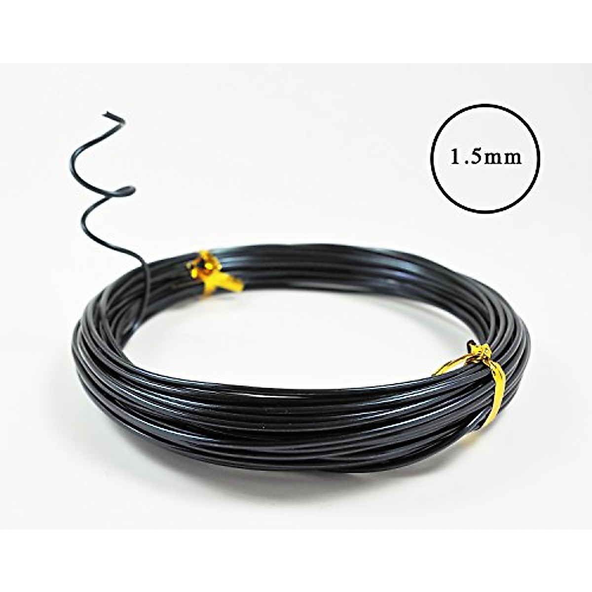 Anodized Aluminum Bonsai Training Wire 5-Size Starter Set with Canvas Bag - 1.0mm, 1.5mm, 2.0mm, 2.5mm, 3.0mm (147 feet total) - Choose Your Color (5 Sizes, Black)