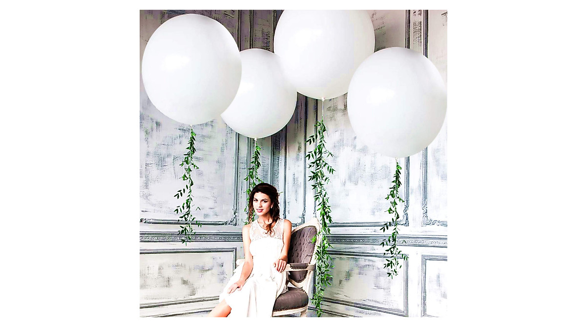 Jumbo 36 Inch White Balloons - Premium Party Decorations