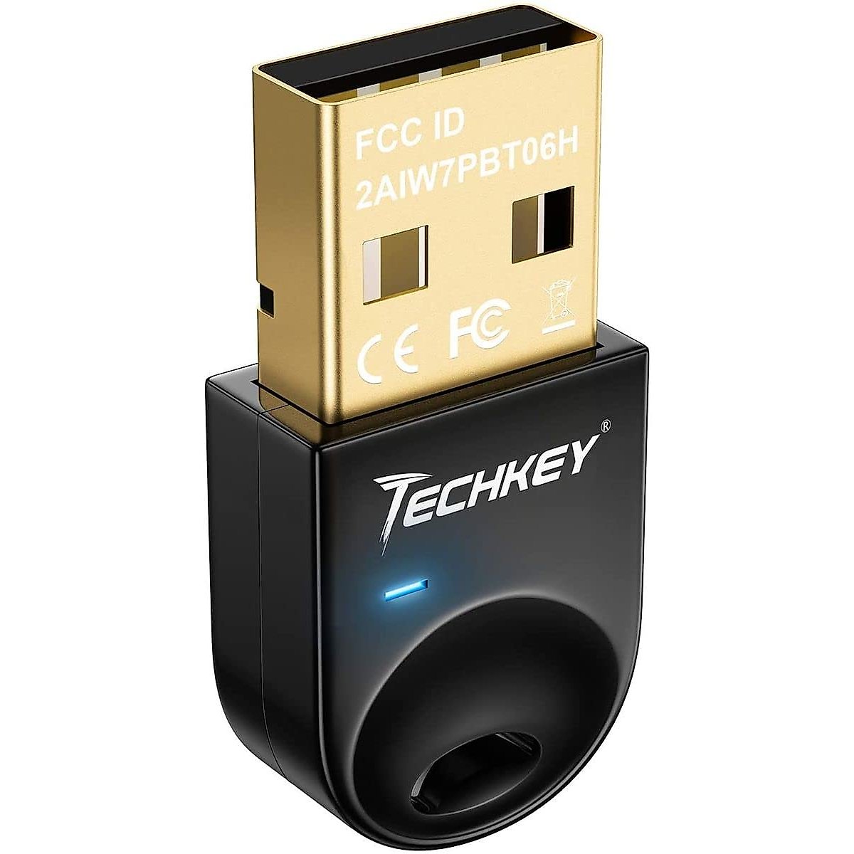 Techkey USB Bluetooth 4.0 Adapter Dongle for PC Laptop Computer Desktop Stereo Music, Skype Call, Keyboard, Mouse, Support All Windows 10 8.1 8 7