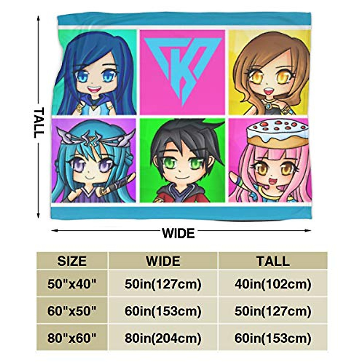 Cartoon The Krew Its-Funneh Blankets Super Soft Warm Faux Fur Throw Blanket -Ultra-Soft Micro Fleece Blanket Twin, Warm, Lightweight, Pet-Friendly, Throw For Home Bed, Sofa & Dorm