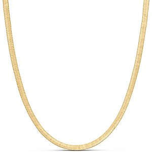 Amazon Essentials 14K Gold Plated Double Herringbone Chain 18", Yellow Gold