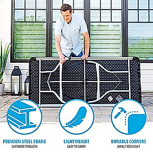 Lifetime Products 280350 Commercial Stacking Folding Table, 6', Black