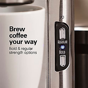 Hamilton Beach The Scoop Single Serve Coffee Maker & Fast Grounds Brewer, Brews in Minutes, 8-14oz. Cups, Stainless Steel