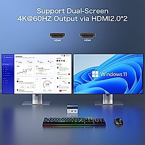 Mini PC Desktop Computers Windows 11 Pro - Intel 11Th Gen N5105(Up to 2.9Ghz) Micro Pc Computer with 8Gb Ddr4 256Gb M.2 SSD, Support Microsd WIFI5 Dual 4K Hdmi BT4.2 Type C USB 3.2 for Home Office