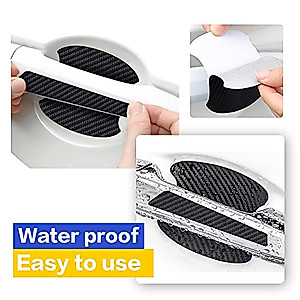 Reswish 16 Pieces Car Door Handle Scratch Protector,arbon Fiber Car Door Handle Paint Scratch Protector Sticker,Scratches Protective Films Side Sticker Scratches Car Door Protector (Carbon Fiber)